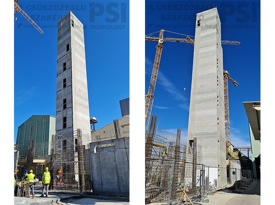Slipform construction of the reinforced concrete core of the ...