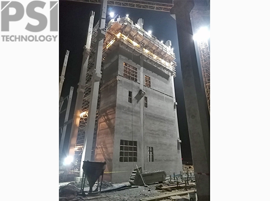 Slipform construction of the reinforced concrete core of the ...