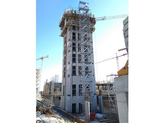 Slipform construction of reinforced concrete core of BRB A building ...