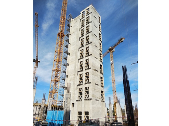 Slipform construction of the BRE-B building core completed in September ...